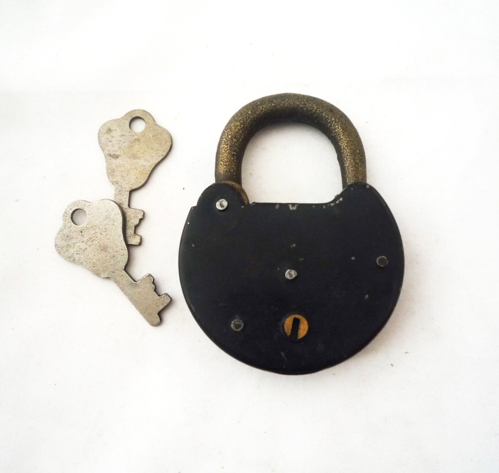 VINTAGE Wonderful Black Padlock with 2 Keys Large size | Etsy