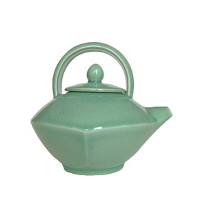 VINTAGE Beautiful Moss Green Pottery Teapot Modern Shape / - Etsy