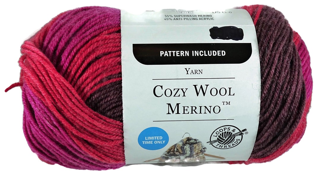 Loops and Thread Yarn Cozy Wool Merino Berry Multi - Etsy