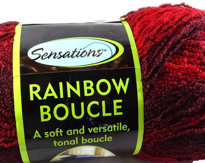 Sensations Rainbow Boucle Yarn Red Print Knit Crochet Craft - Etsy