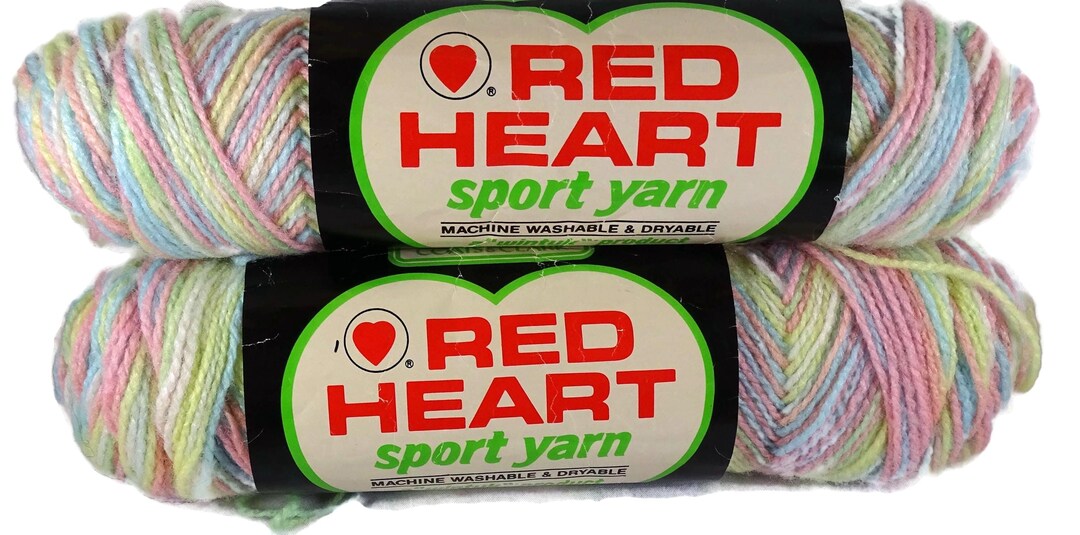 Vintage Red Heart Yarn Sport Lullaby Variegated Knitting Crochet Craft ...