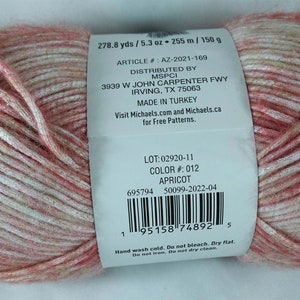 Loops and Thread Yarn Natural Marl Apricot Knitting Crochet Craft - Etsy
