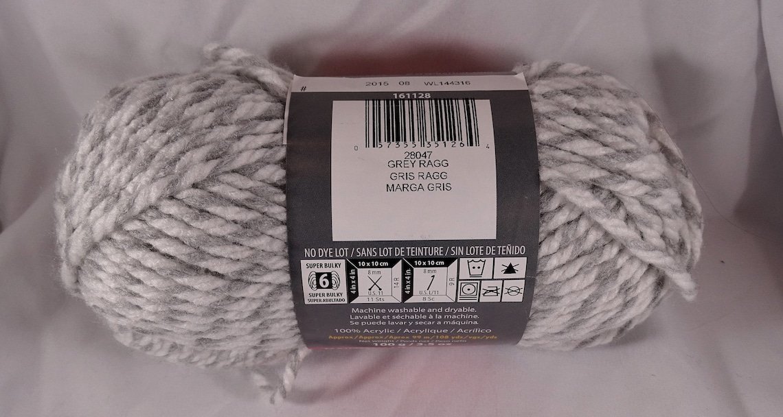 Bernat Softee Chunky Yarn Grey Ragg Gray Twisted - Etsy