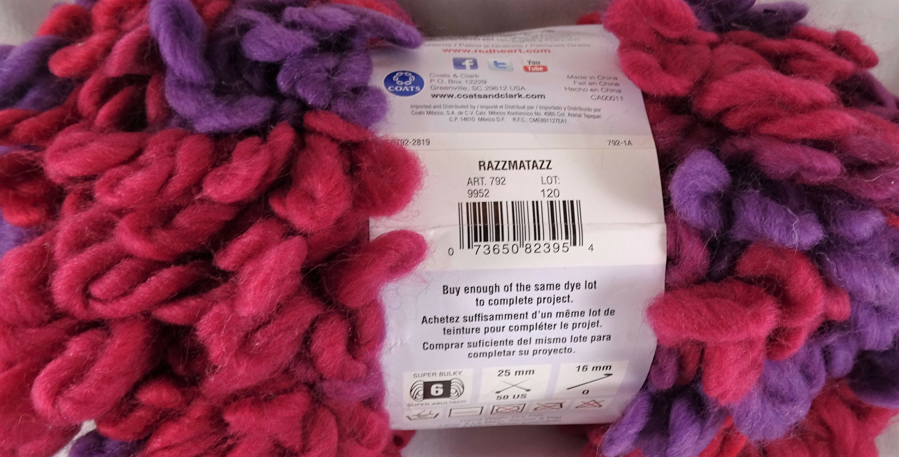Red Heart Boutique Swerve Yarn Razzmatazz Variegated Crochet Knitting ...