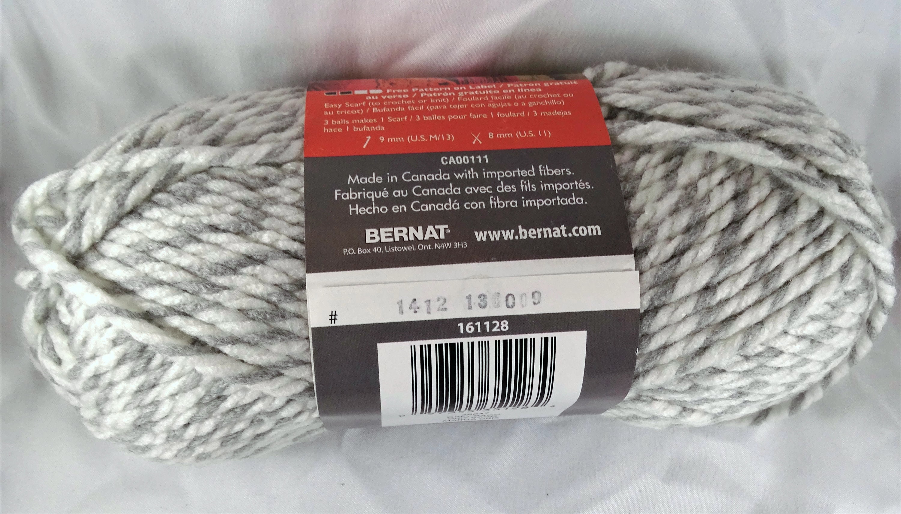 Bernat Softee Chunky Yarn Grey Ragg Gray Knitting Crochet Craft - Etsy