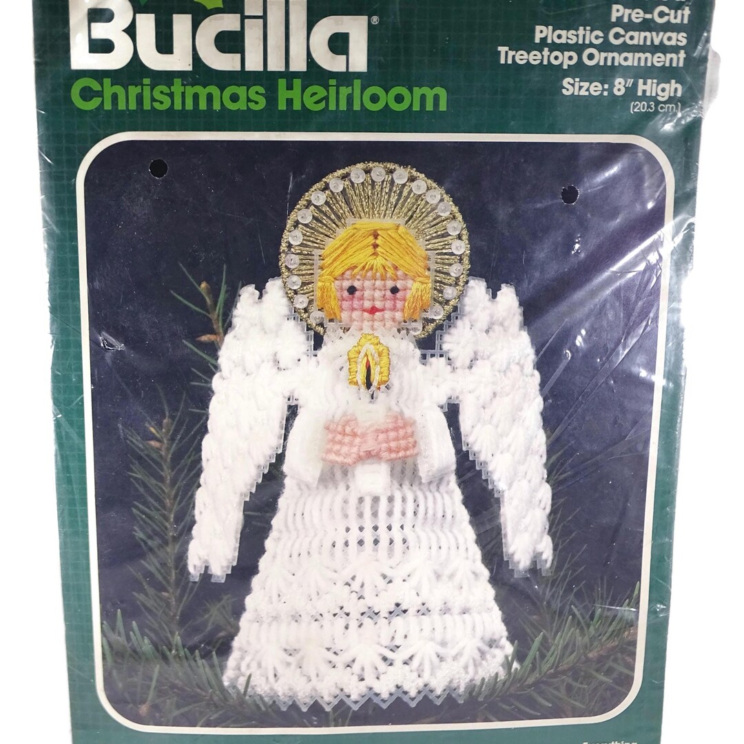 Bucilla Christmas Heirloom Angelica Tree Topper Plastic Canvas Kit ...