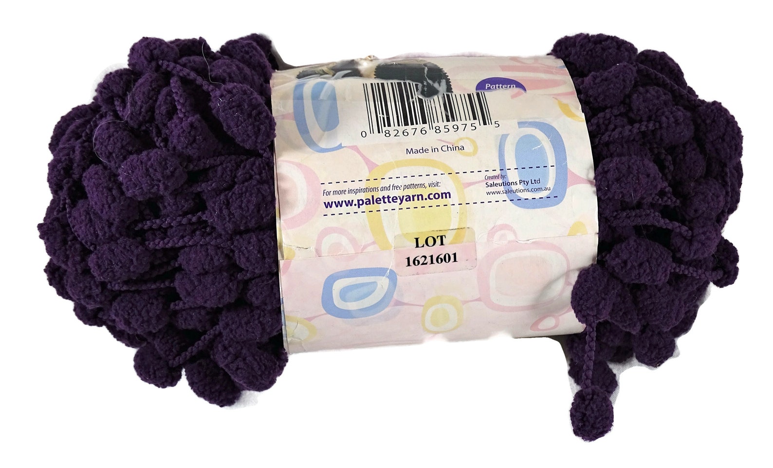 Palette Fuzzy Fluff Yarn Purple Pom Pom PARTIAL SKEIN - Etsy