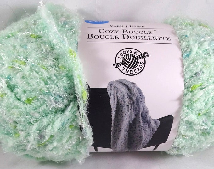Loops and Threads Yarn Cozy Boucle Spearmint Green Knitting Crochet ...
