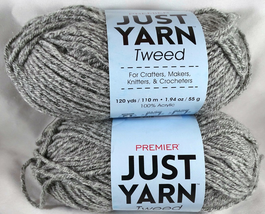 Premier Just Yarn Tweed Gray Lot 2 Skeins Knitting Crochet Craft - Etsy