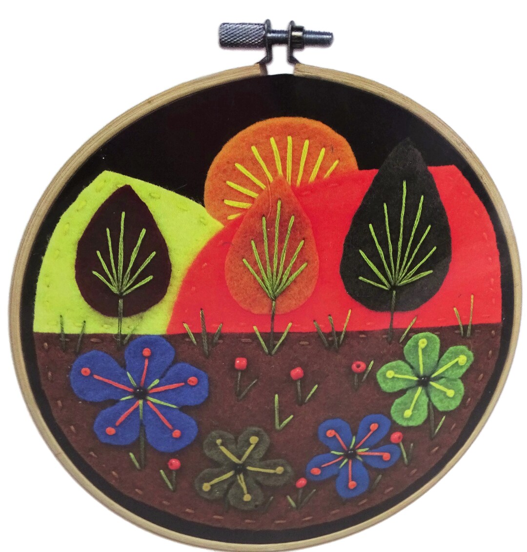 Loops and Threads Felt Applique Kit Abstract Trees Flowers - Etsy