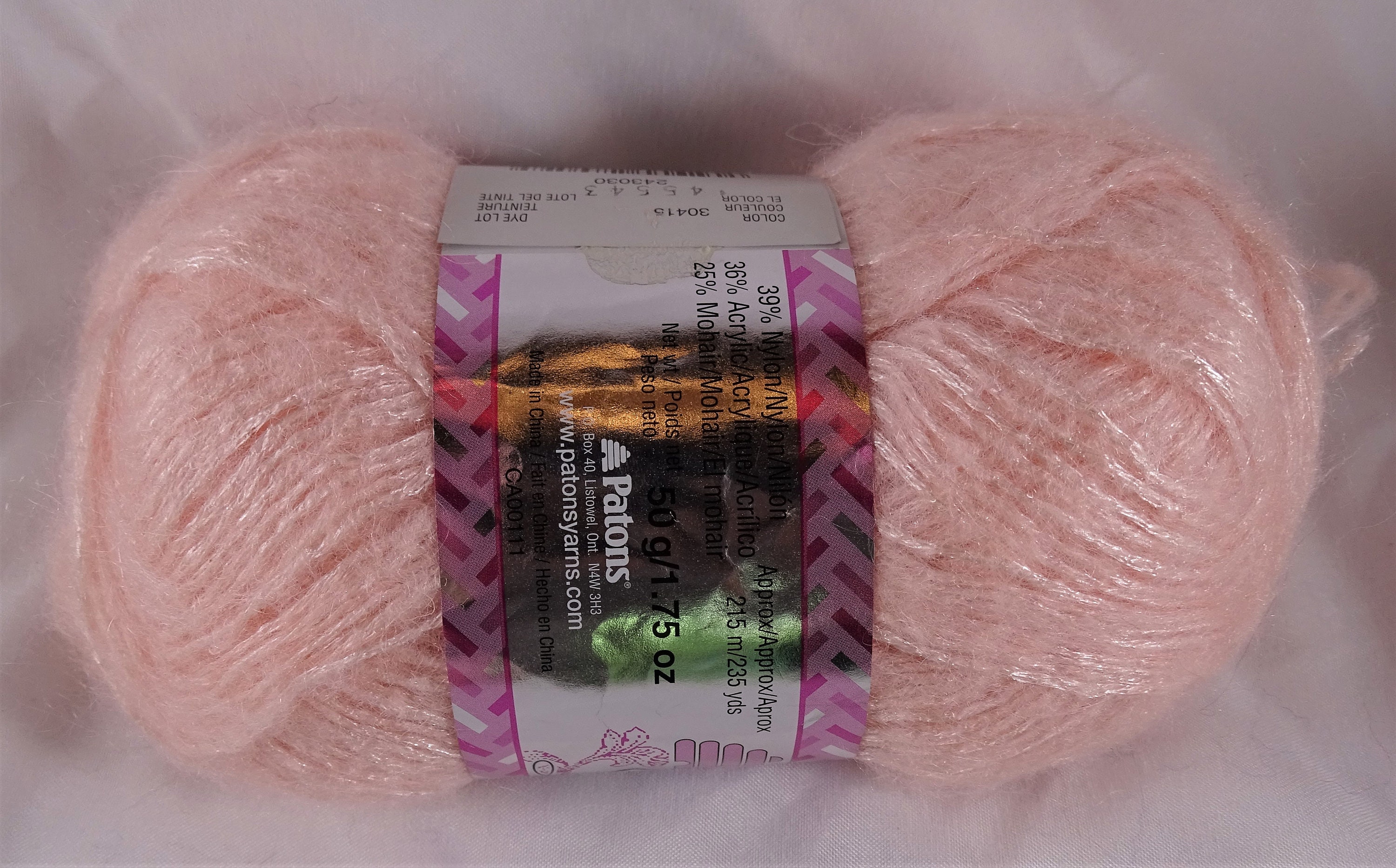 Patons Yarn Lacette Hint of Rose Mohair Blend Knitting Crochet - Etsy
