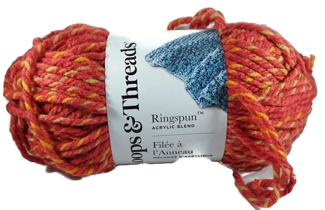 Loops and Threads Yarn Ringspun Coral Reef Multi Orange Knitting ...