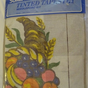 Vintage Sultana Needlepoint Kit Tinted Tapestry Cornucopia Horn of ...