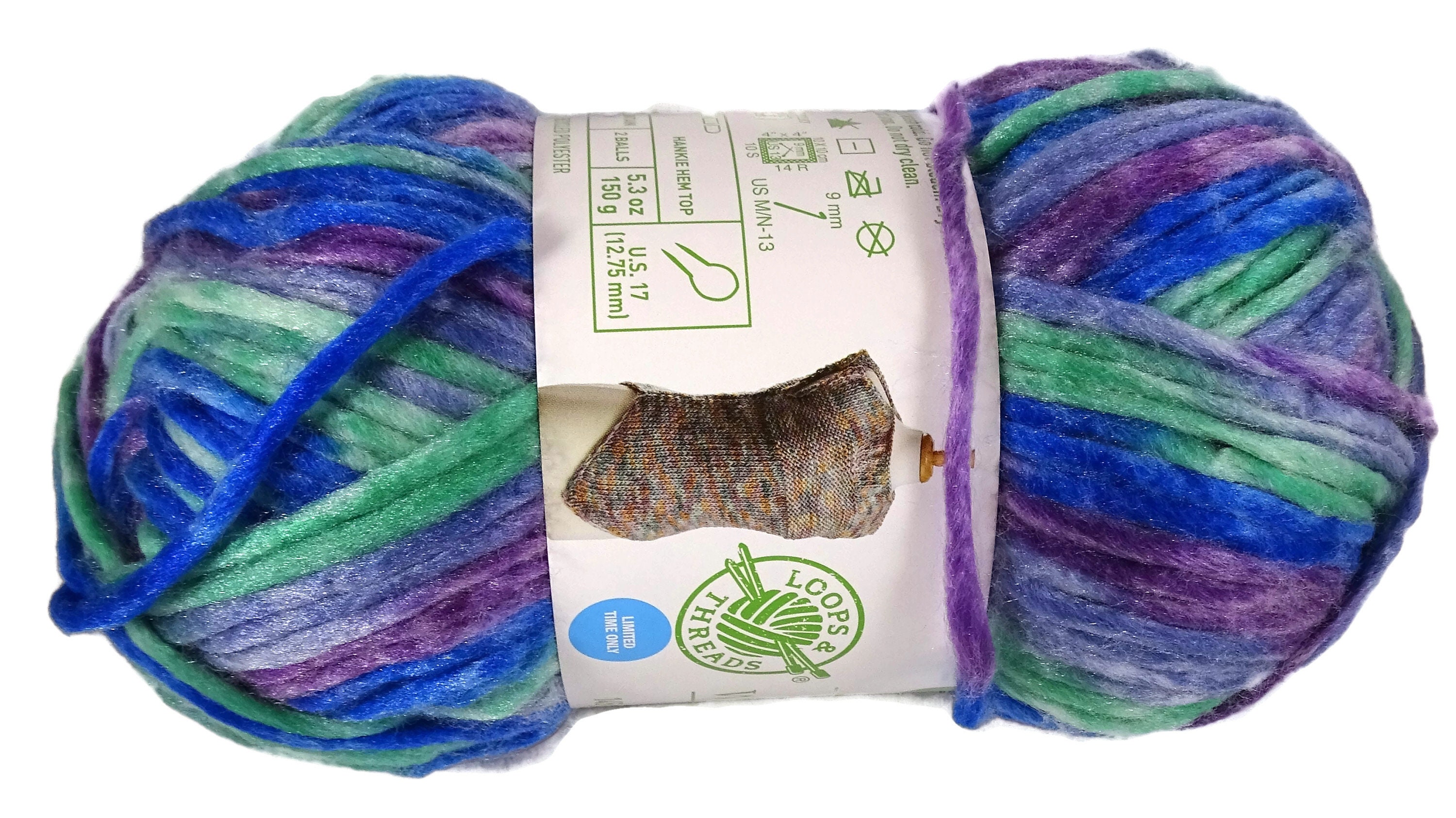 Loops and Threads Yarn Eco Cozy Watercolors Lakeshore Knitting Crochet ...