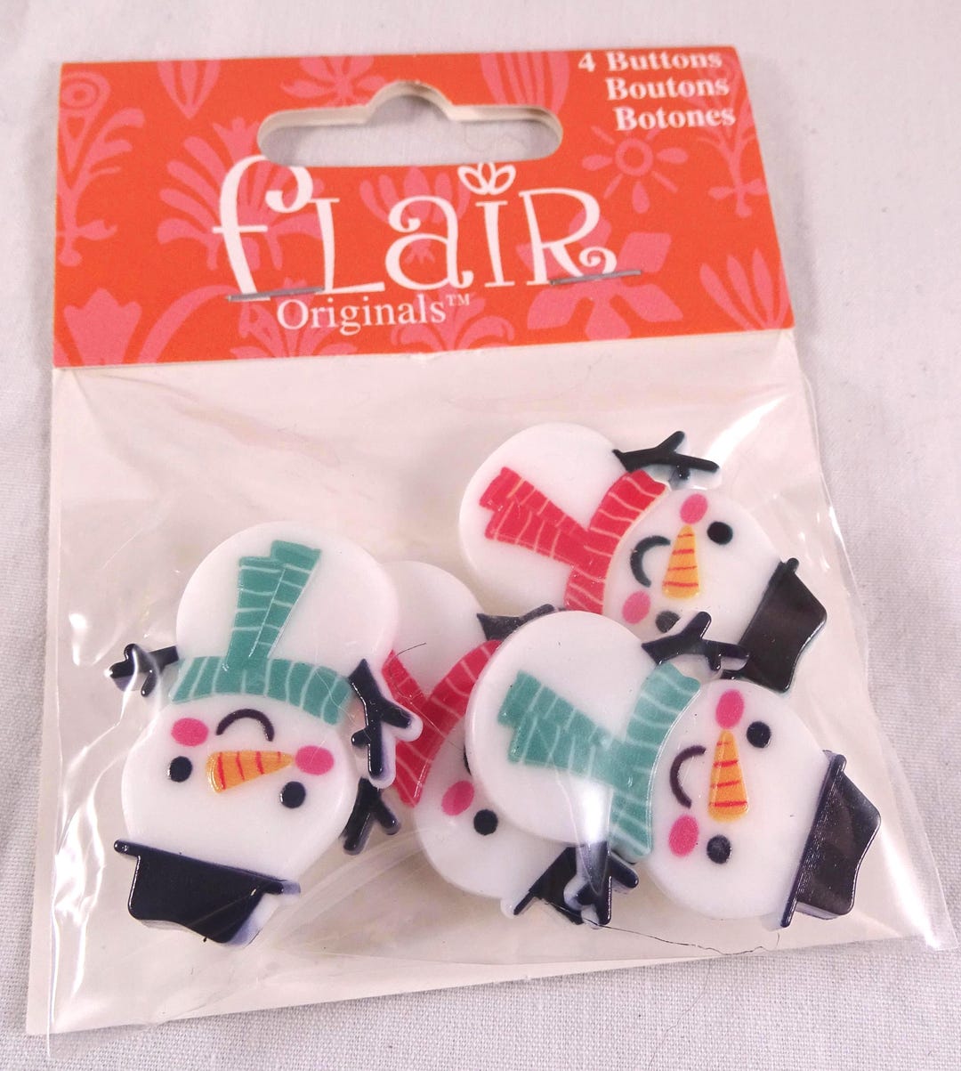 Snowman Buttons - Christmas Sewing Craft DIY - Set of 4 - Etsy