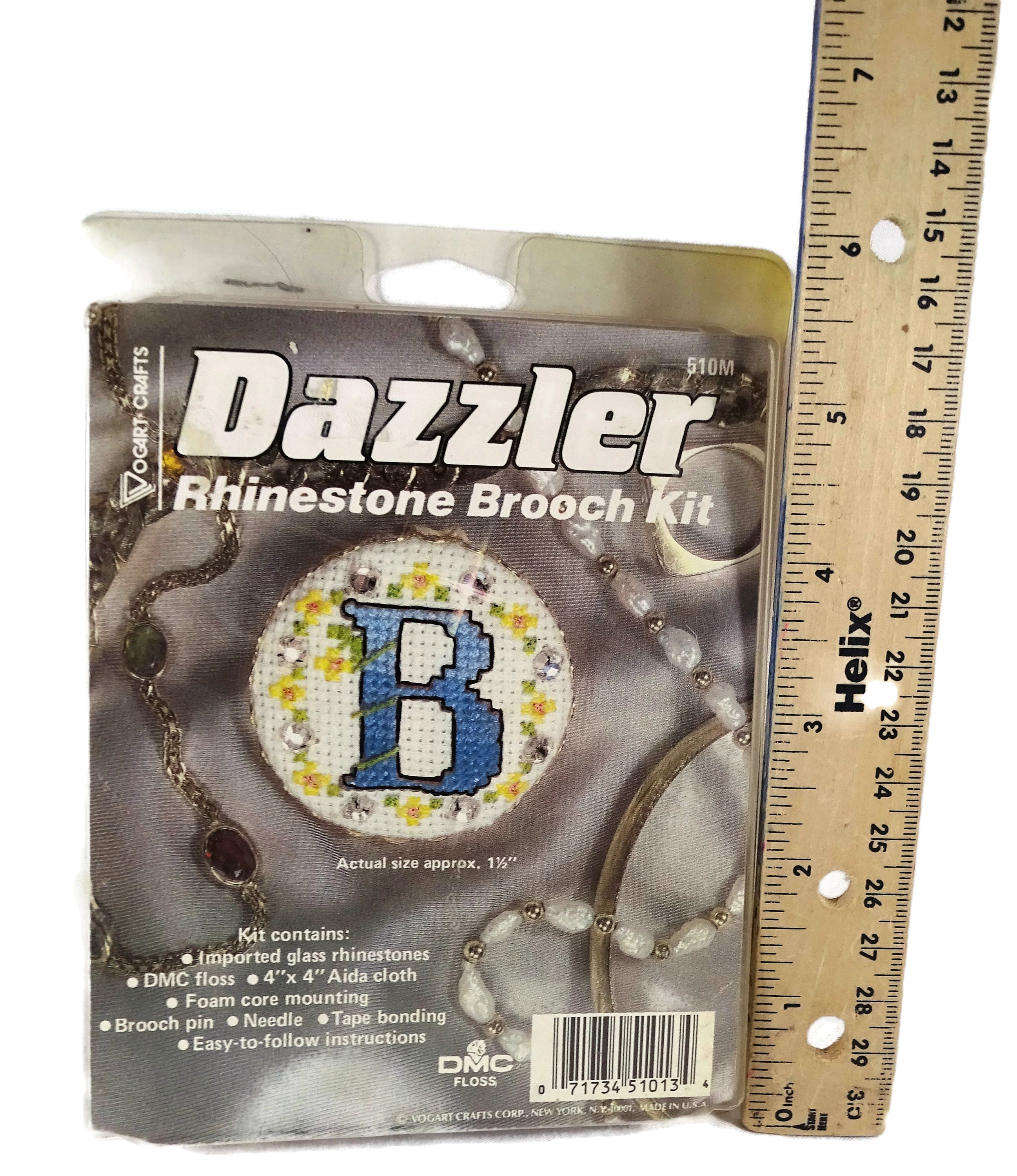 Vogart Crafts Rhinestone Brooch Kit Counted Cross Stitch Needlework ...