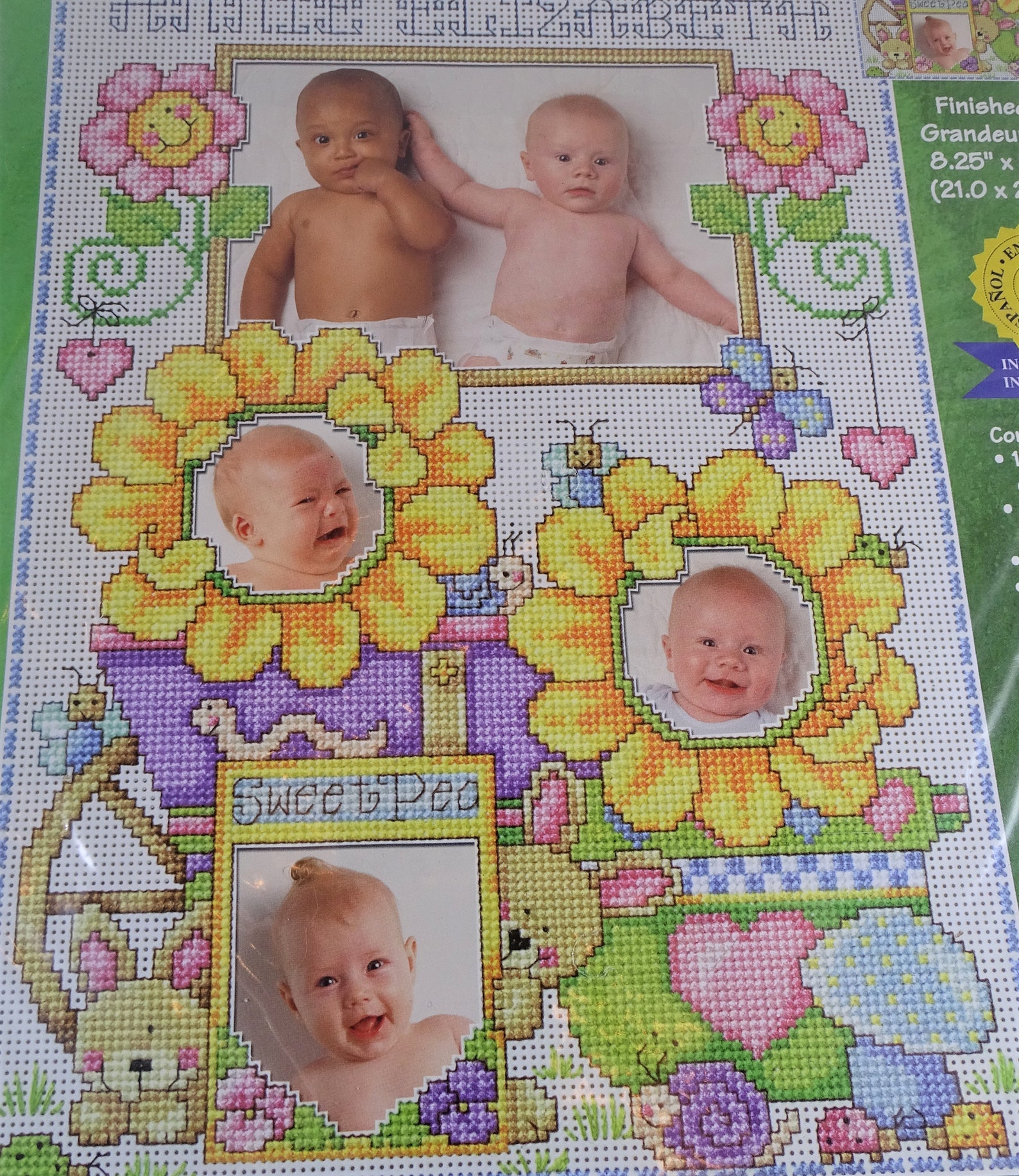 Janlynn Counted Cross Stitch Kit Baby's Garden Plastic Canvas Flowers ...