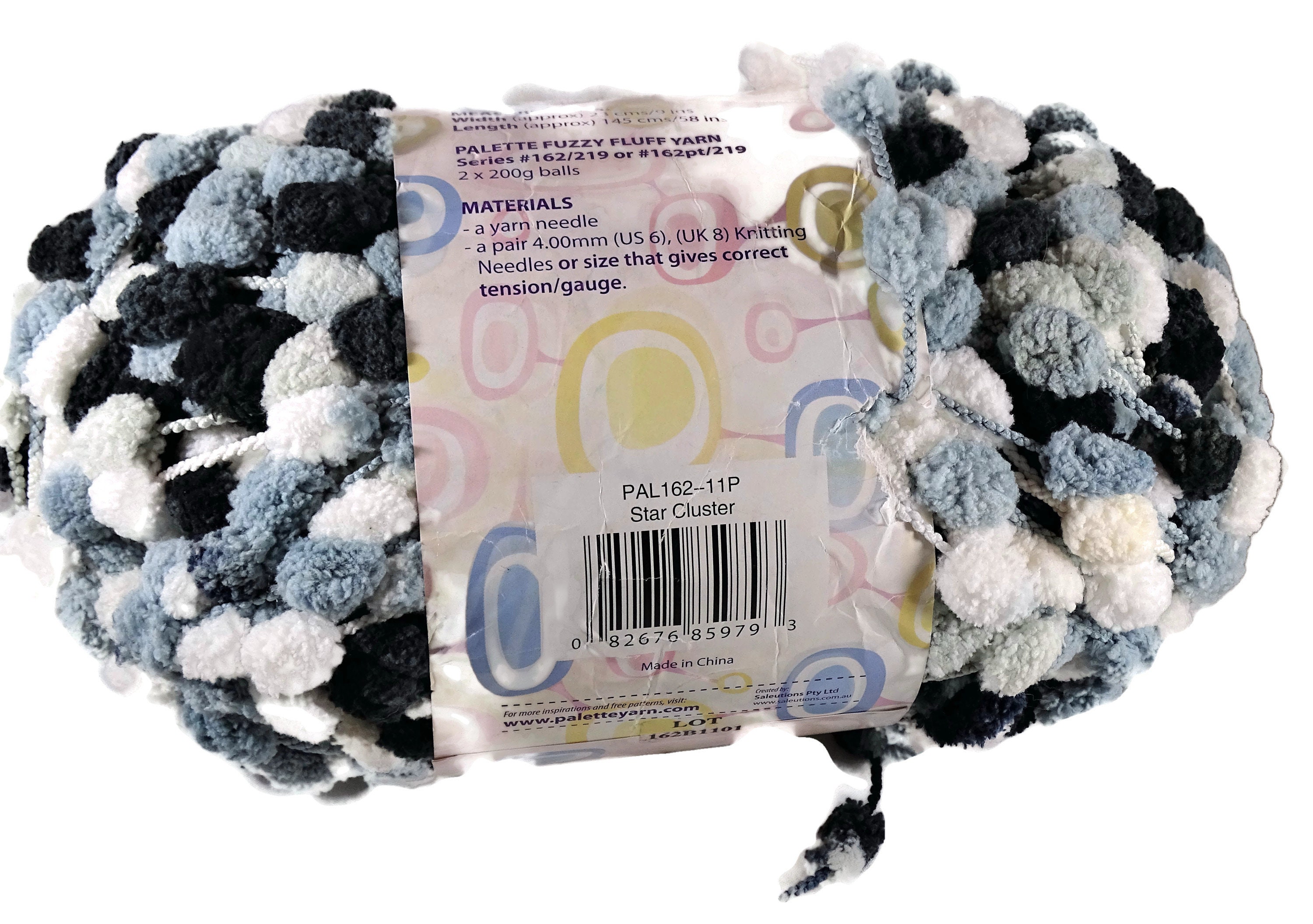 Palette Fuzzy Fluff Yarn Star Cluster Pom Pom - Etsy