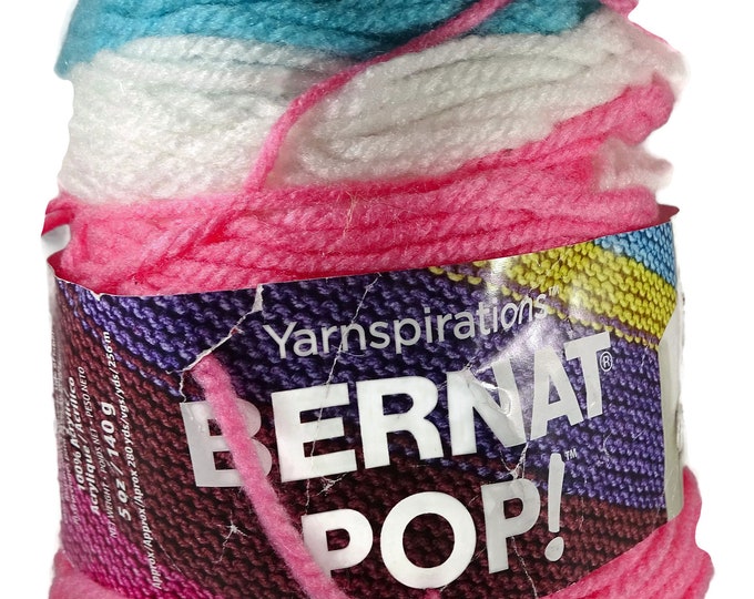 Bernat Pop Yarn Snow Queen PARTIAL SKEIN Destash Craft Knitting Crochet ...