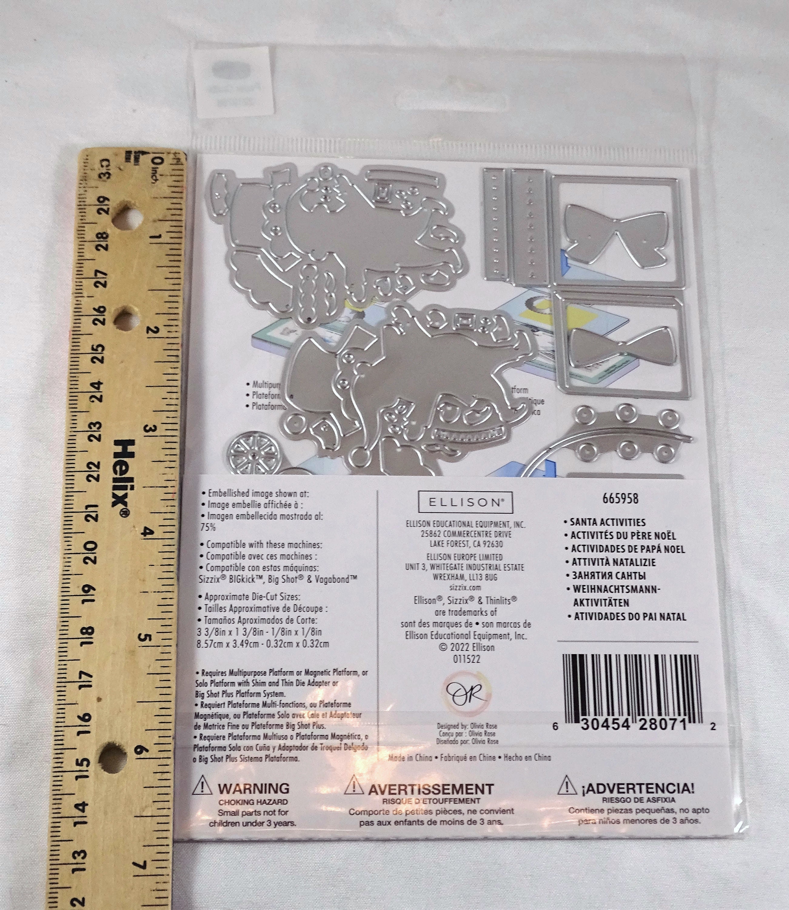 Sizzix Thinlits Dies Christmas Santa Activities Skiing 665958 SEALED - Etsy