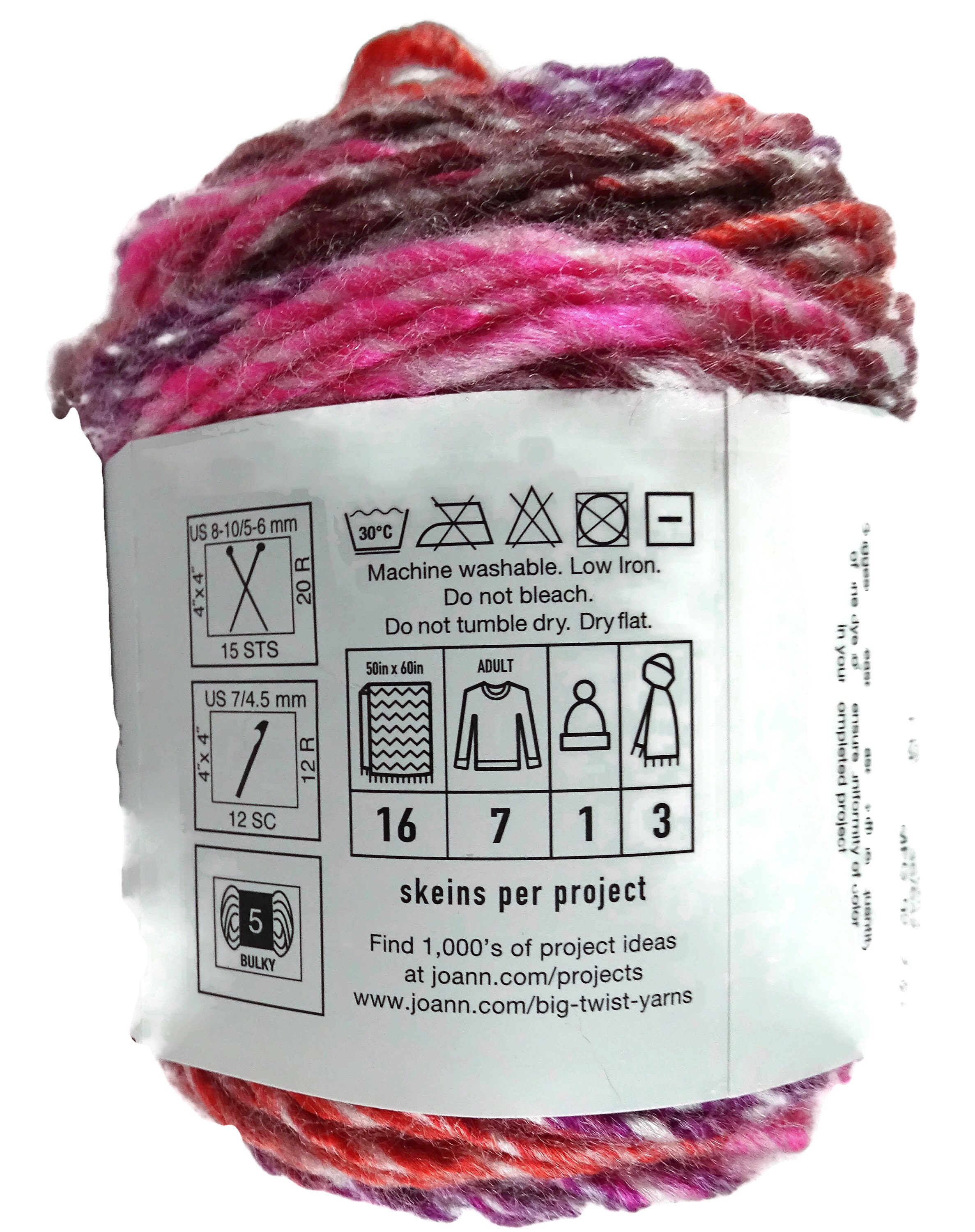 Big Twist Yarn Static Pink Multi Variegated Partial - Etsy