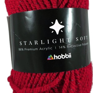 Hobbii Starlight Soft Yarn Scarlet 18 Red Knitting Crochet Craft - Etsy