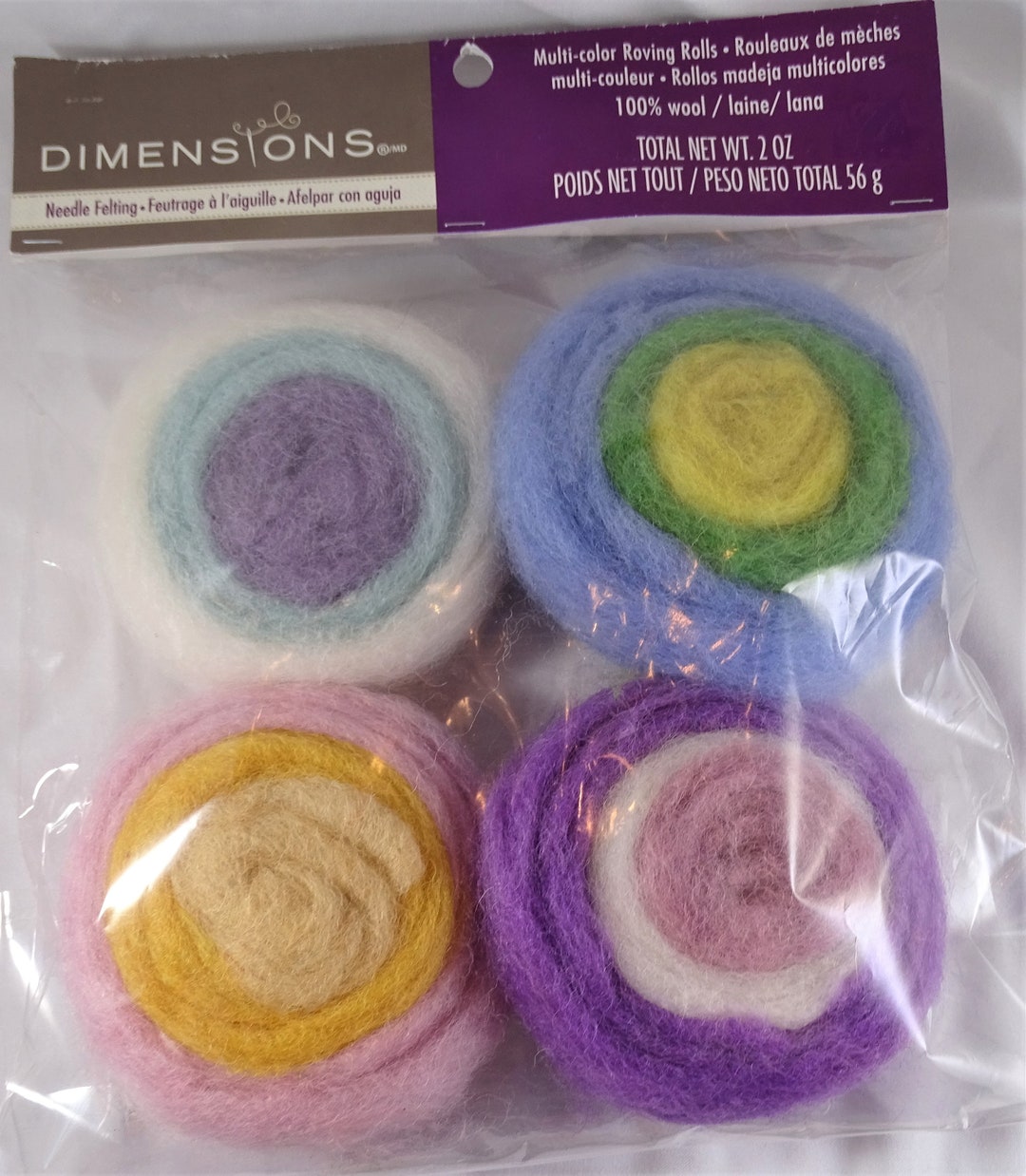 Dimensions Multi Color Roving Rolls Needle Felting 4 Rolls SEALED - Etsy