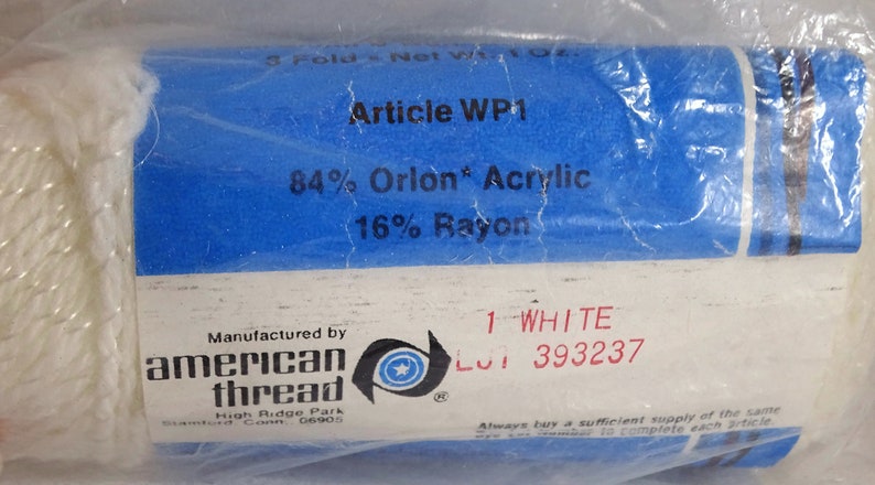 White Yarn American Thread Dawn Wintuk Pompadour Baby Knitting Crochet ...