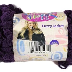Palette Fuzzy Fluff Yarn Purple Pom Pom PARTIAL SKEIN Destash Knitting ...
