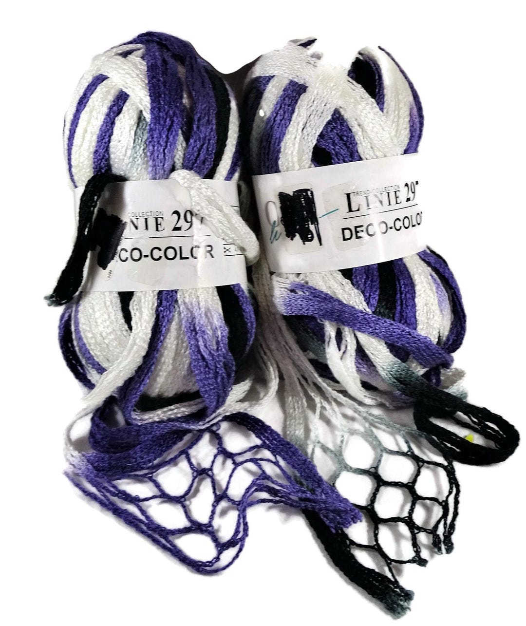 Purple Variegated Ribbon Yarn, Linie 297 Deco-color, 2 Skeins - Etsy