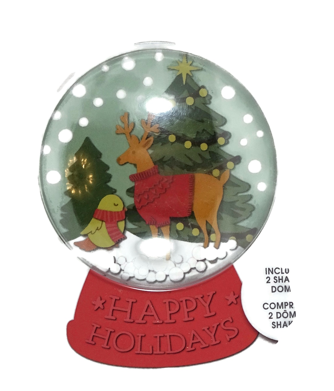 Snow Globe Shaker Kit Paper Crafts Deer Bird Tree SEALED Christmas ...