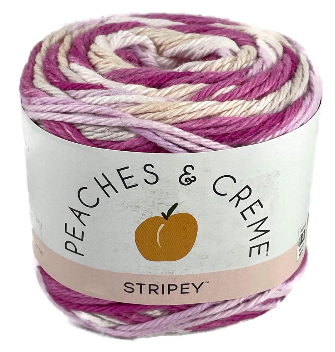 Peaches & Creme Yarn Stripey Quiet Dahlia Knitting Crochet Craft - Etsy