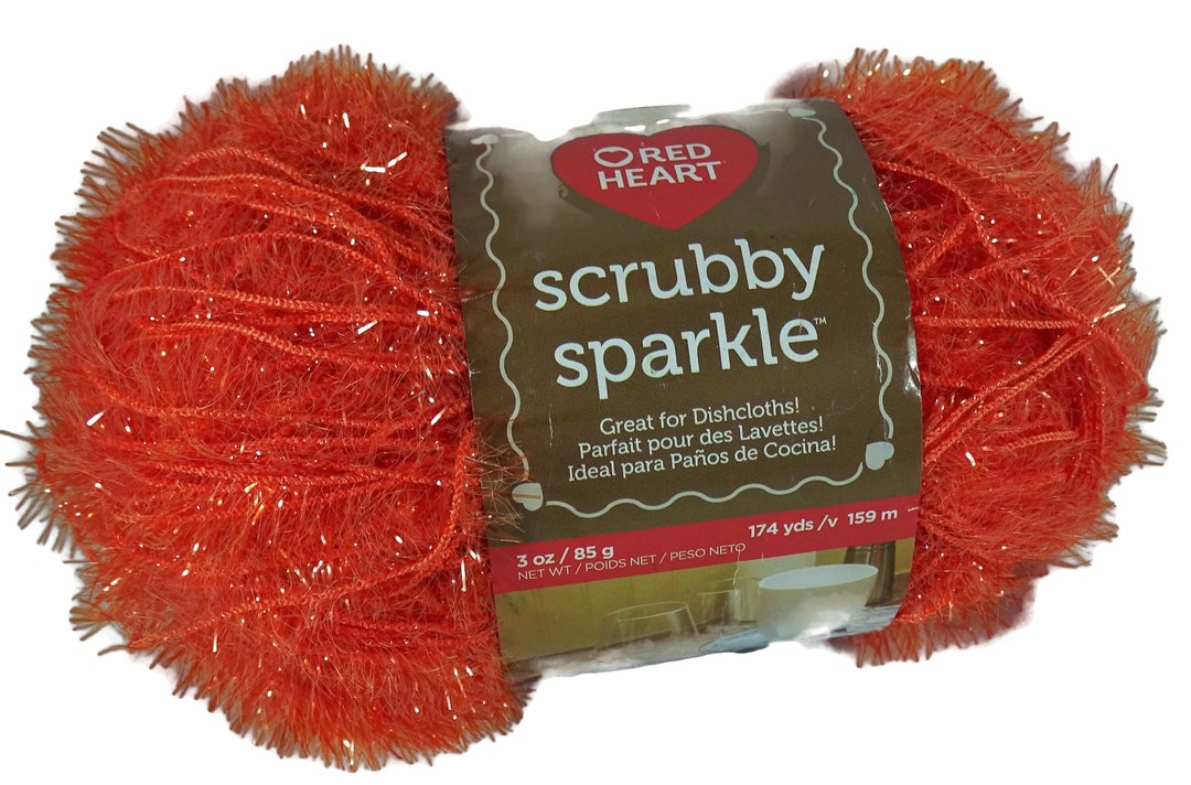 Red Heart Scrubby Sparkle laine orange - Etsy Canada