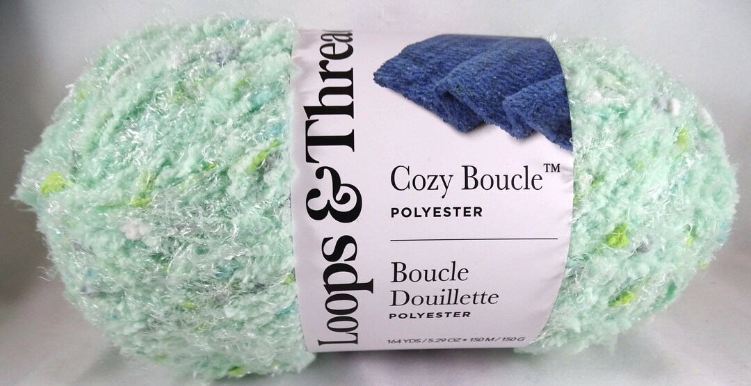 Loops and Threads Yarn Cozy Boucle Spearmint Green Knitting Crochet ...