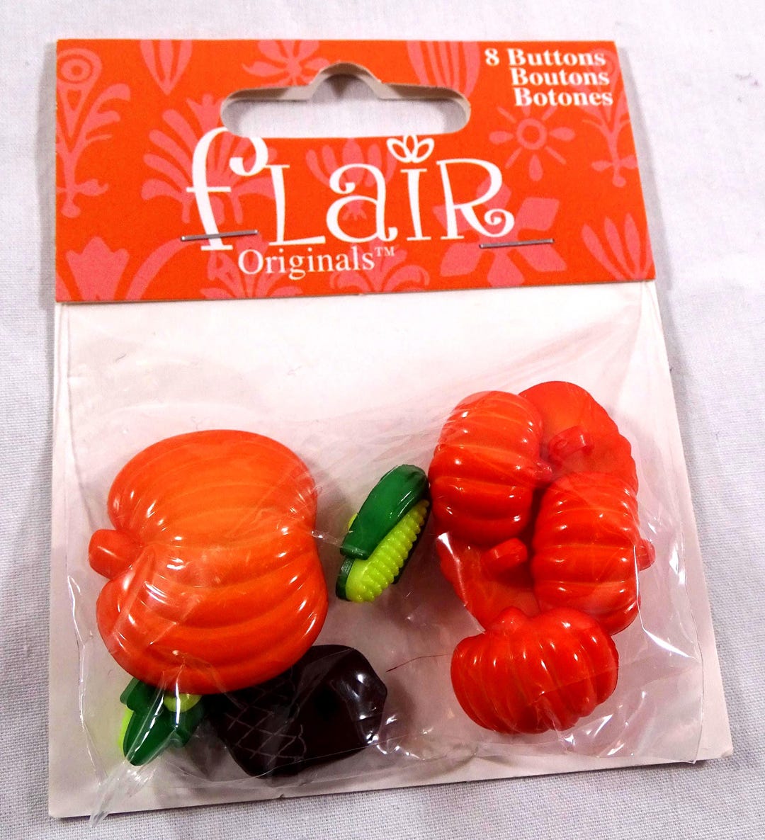 Autumn Pumpkin & Corn Buttons: Fall Craft Set of 8 Halloween - Etsy