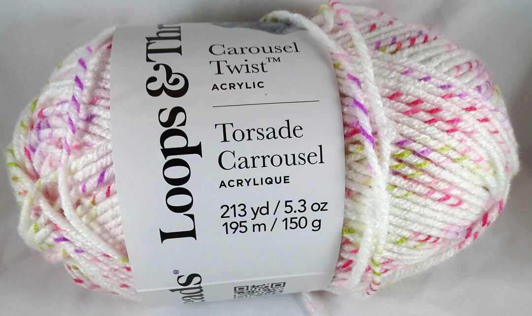 Loops and Threads Yarn Carousel Twist Pink Lemonade Knitting Crochet ...