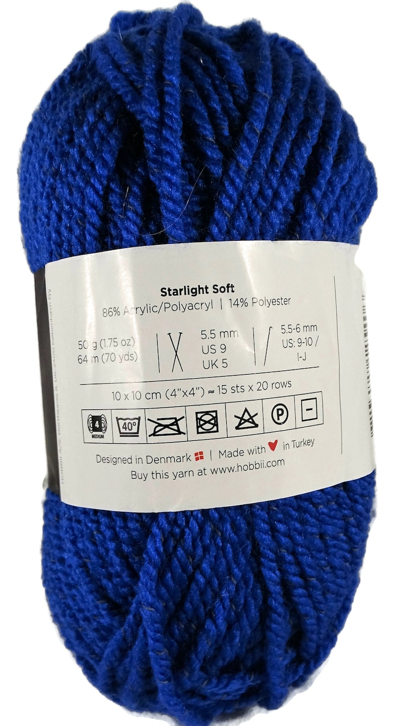 Hobbii Starlight Soft Yarn Blue 10 Partial Destash Knitting Crochet ...