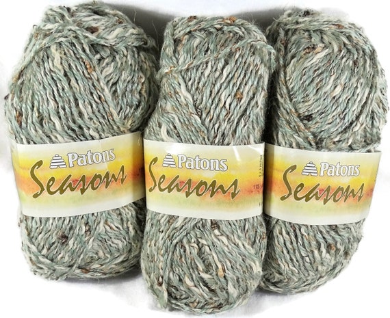 Patons Seasons Yarn Mottled Sage 102 Braided Lot of 3 Skeins - Etsy