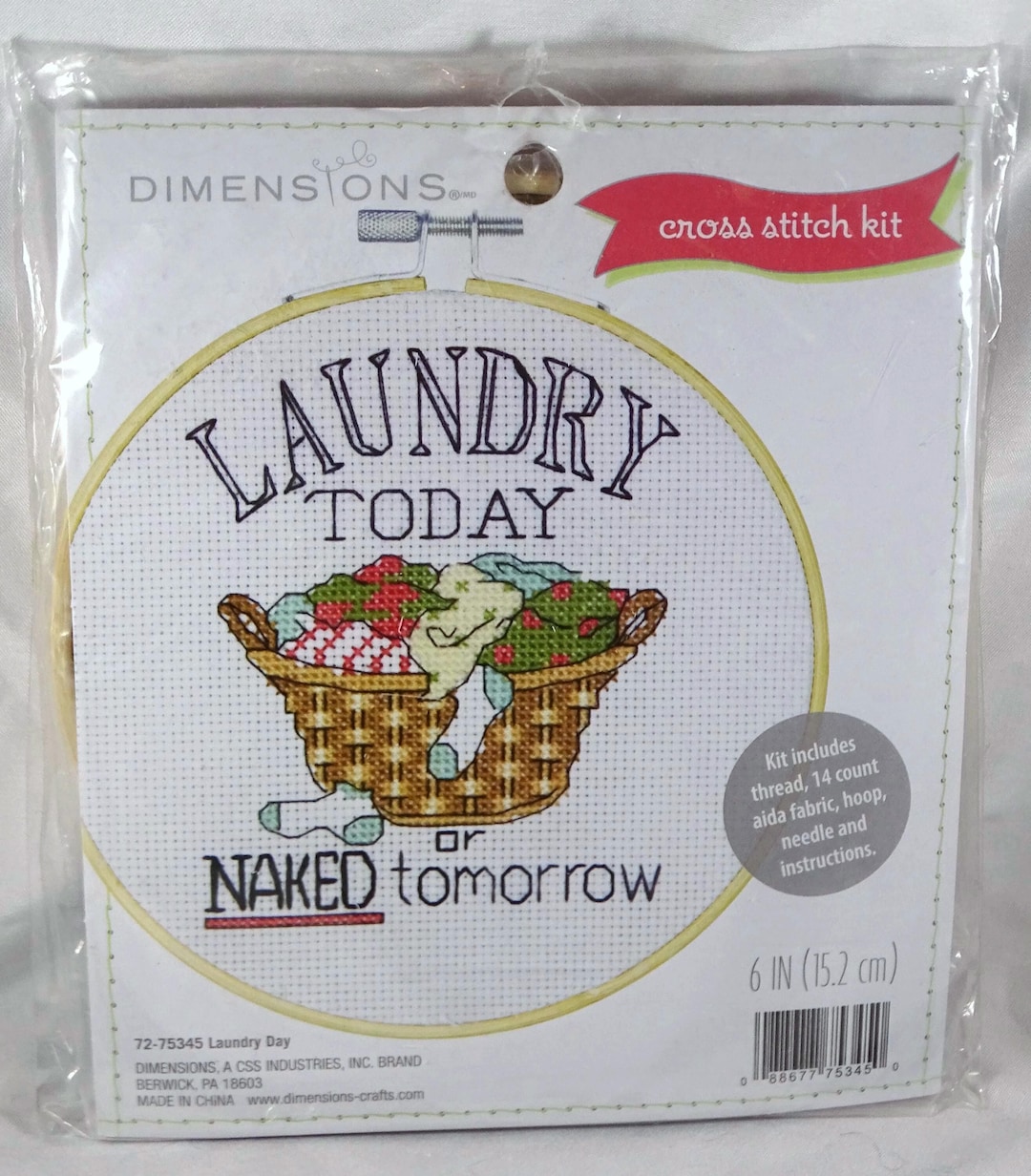 Dimensions Counted Cross Stitch Kit Laundry Day Craft Needlework ...