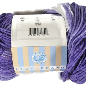 Lion Brand Yarn Ice Cream Grape Partial Skein Knitting Crochet Craft - Etsy
