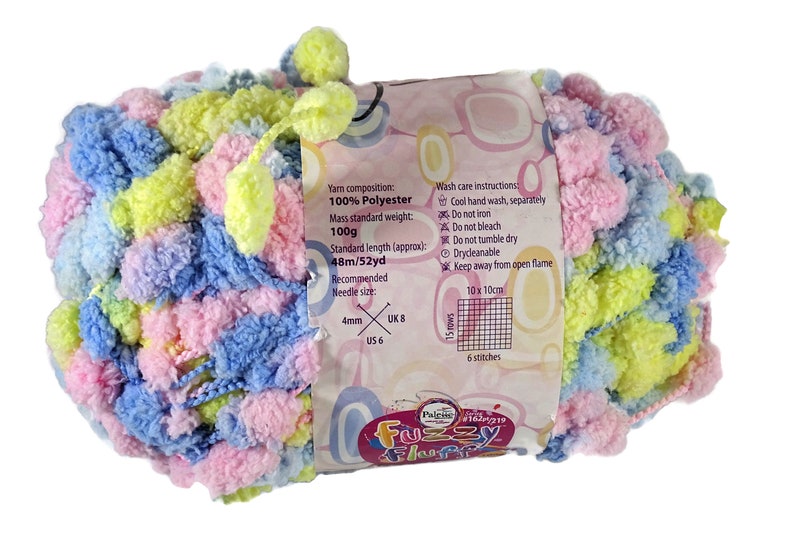 Pom Pom Yarn: Ice Pastel Fuzzy Fluff, Super Bulky - Etsy