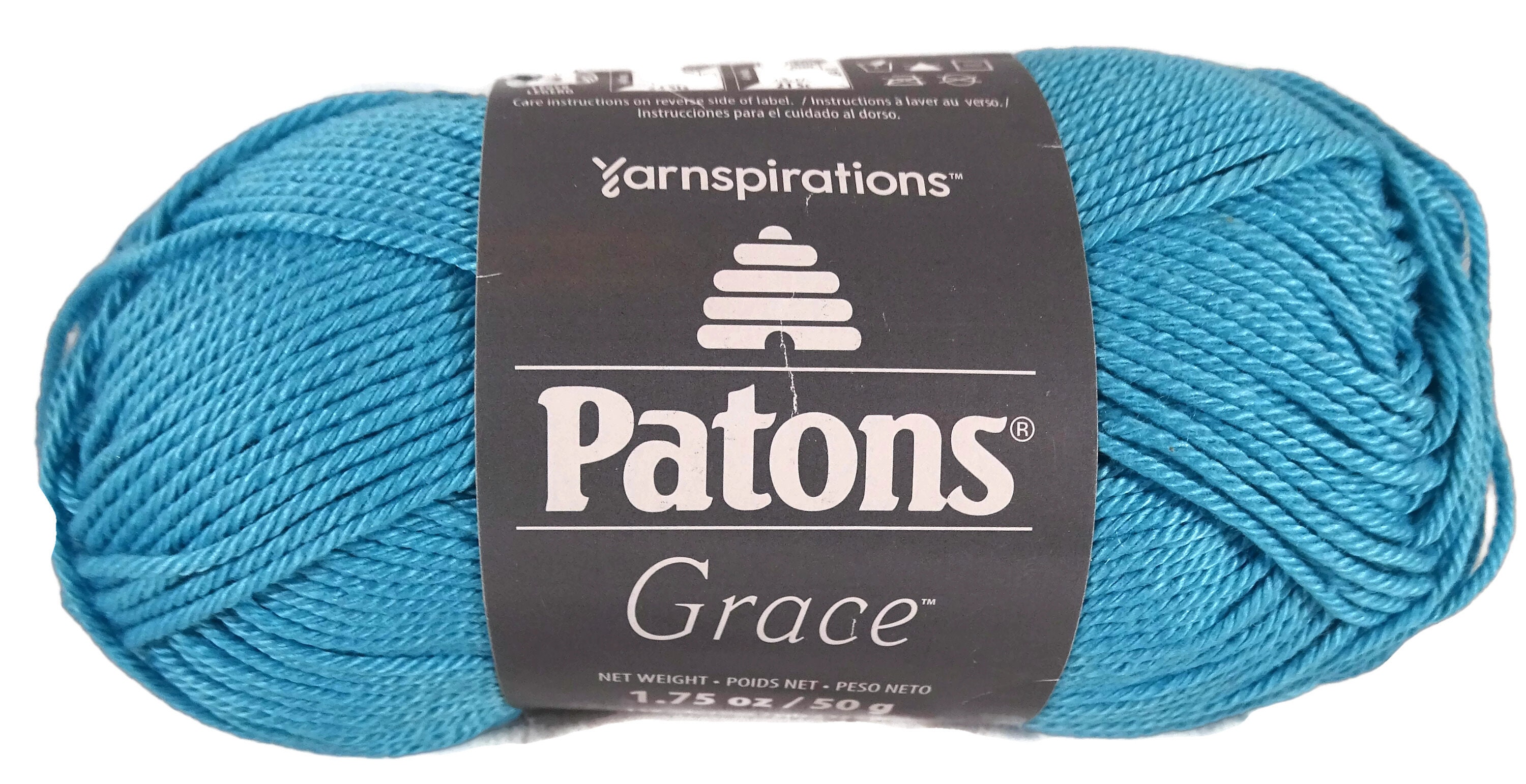 Patons Grace Yarn Aquifer Teal Blue Knitting Crochet Craft - Etsy