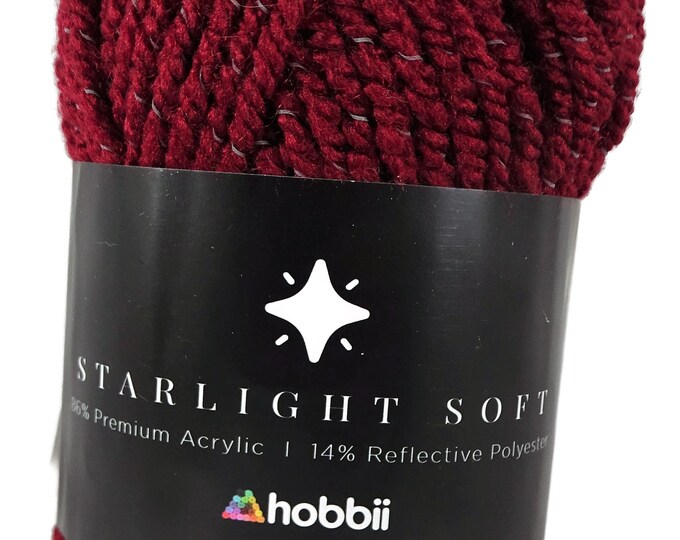 Hobbii Starlight Soft Yarn Wine Red 17 Knitting Crochet Craft ...