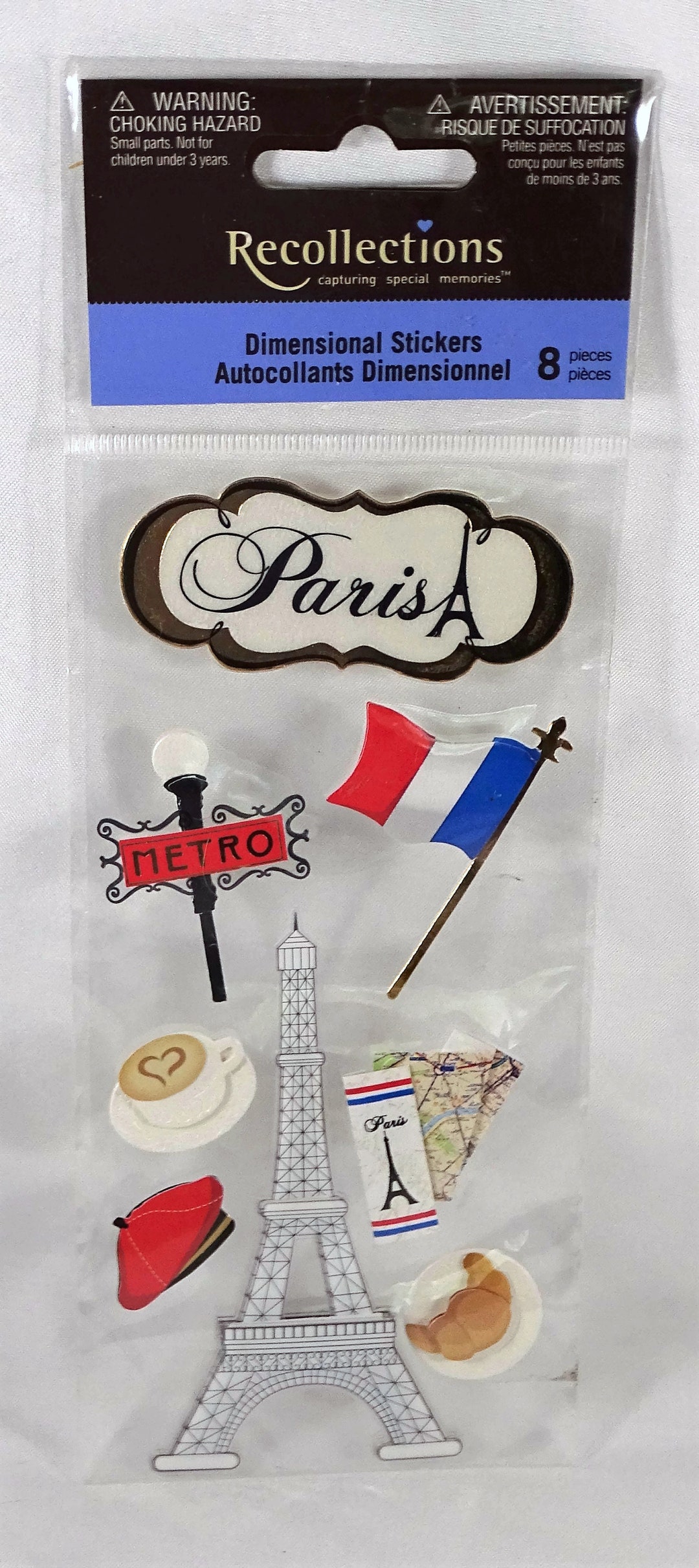 Recollections Dimensional Stickers Paris 8 Pieces SEALED Craft - Etsy