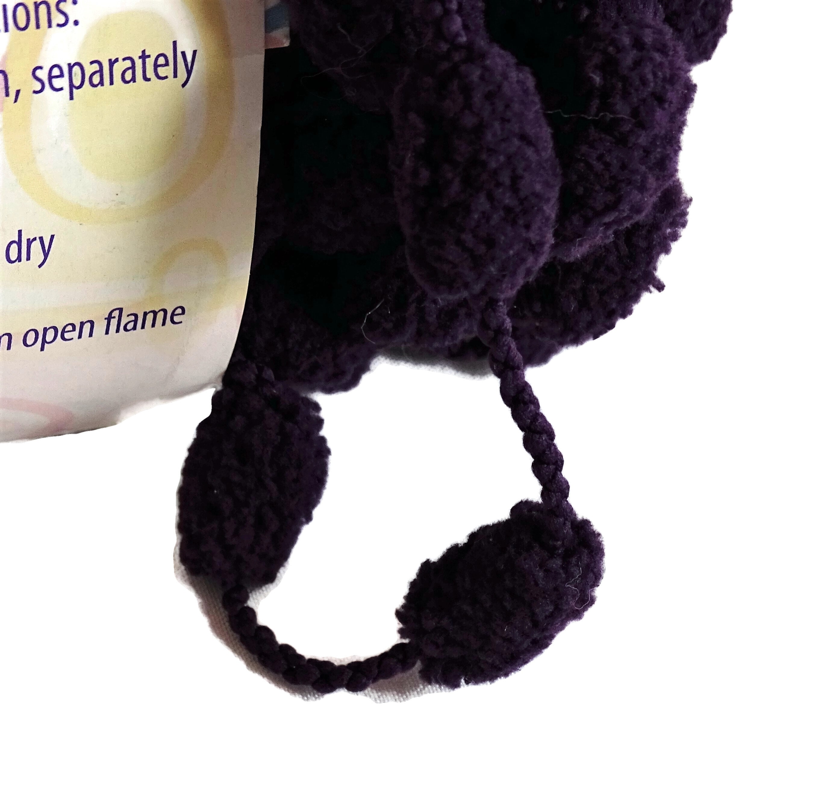 Palette Fuzzy Fluff Yarn Purple Pom Pom PARTIAL SKEIN - Etsy