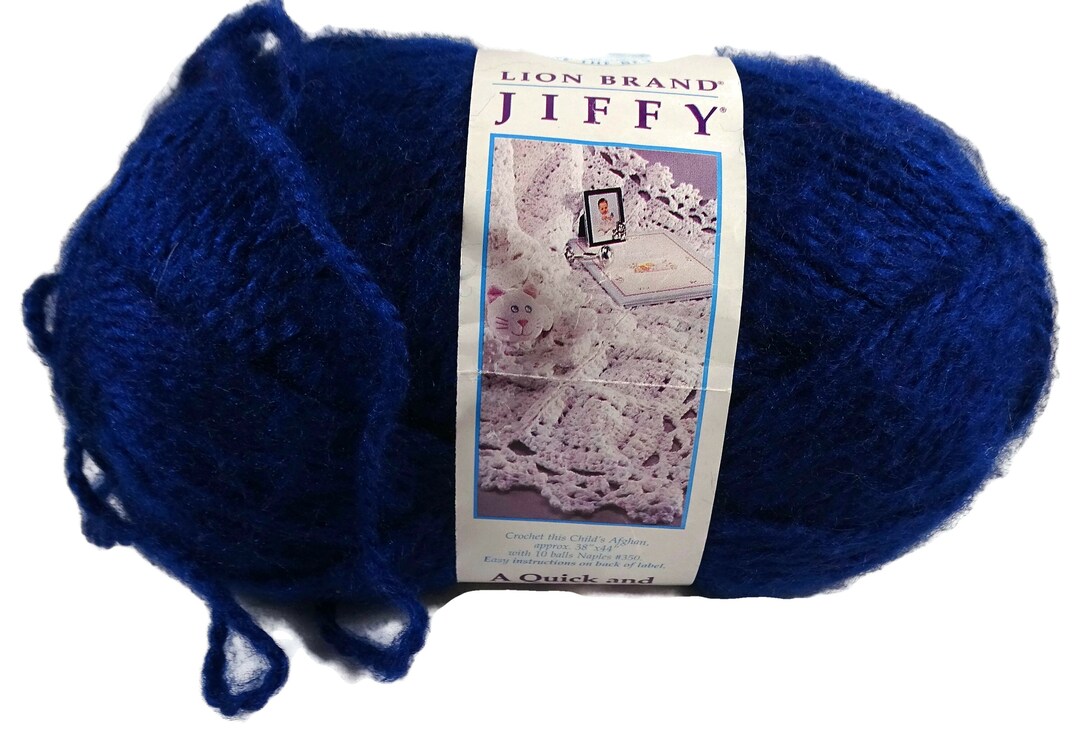 Lion Brand Jiffy Yarn Navy Blue Knitting Crochet Craft - Etsy