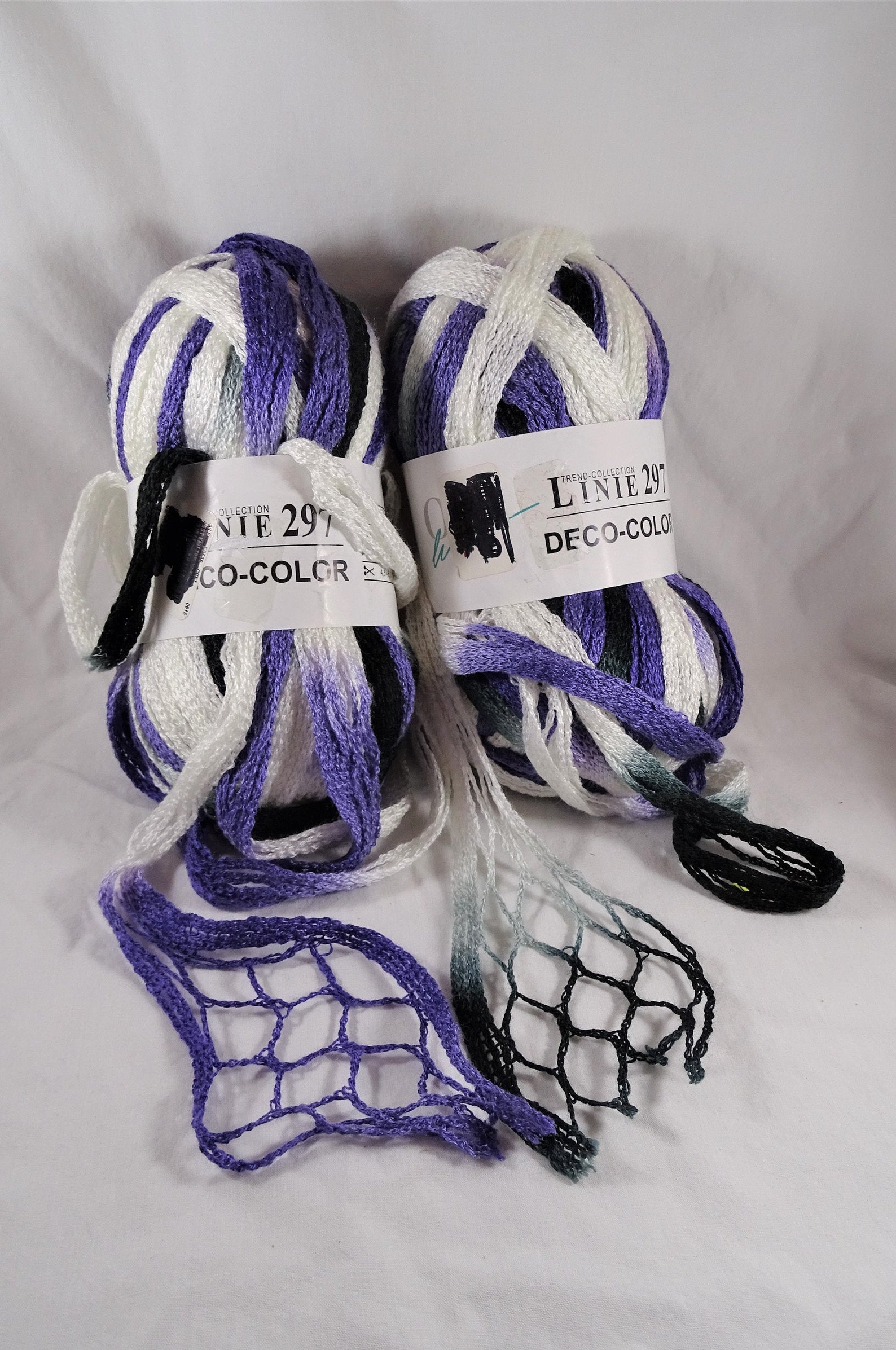 Linie 297 Deco-color Ribbon Yarn Lot 2 Skeins | Etsy