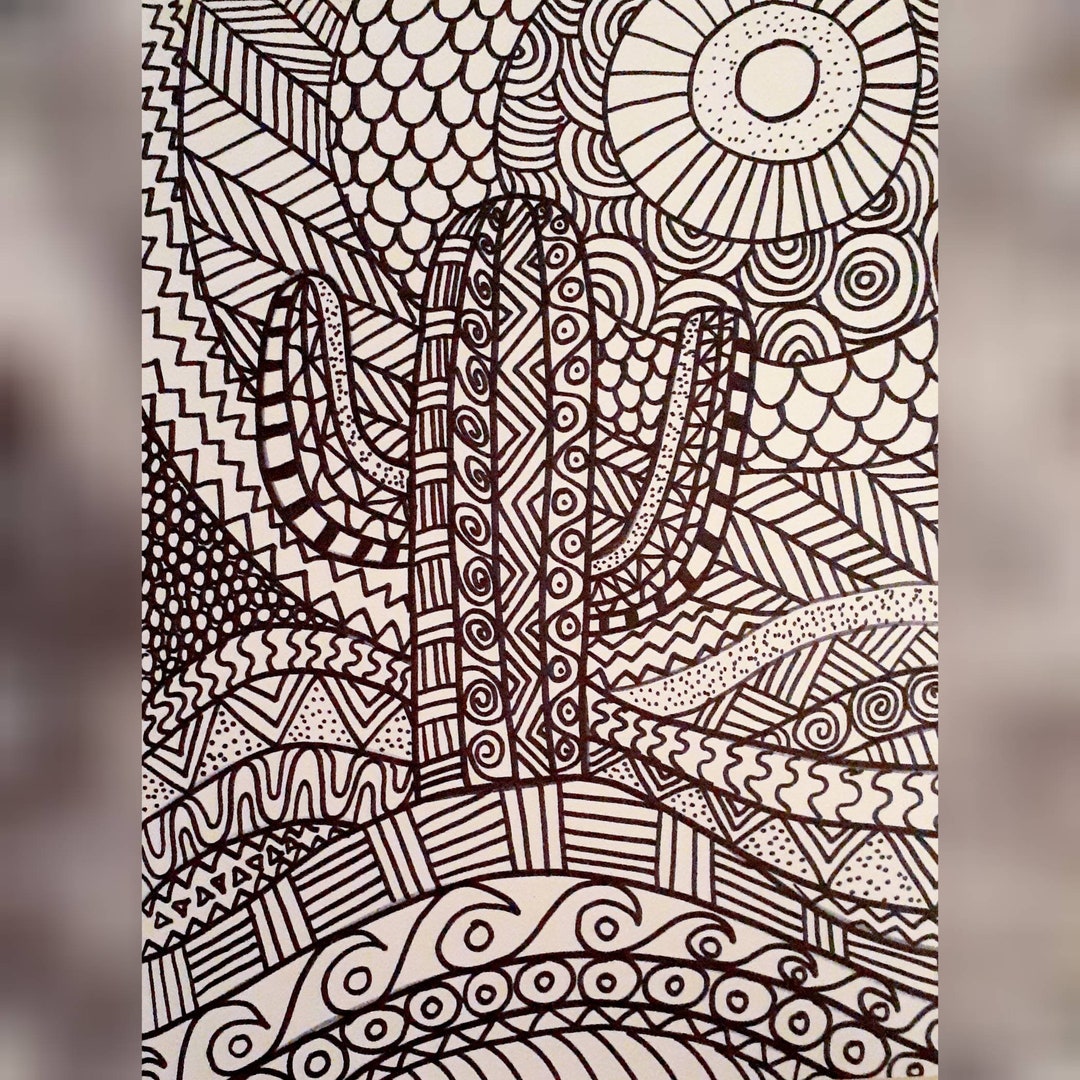 Custom Zen Tangle Drawing 9 X 12 / Zentangle / Name Plate / Kids Room ...
