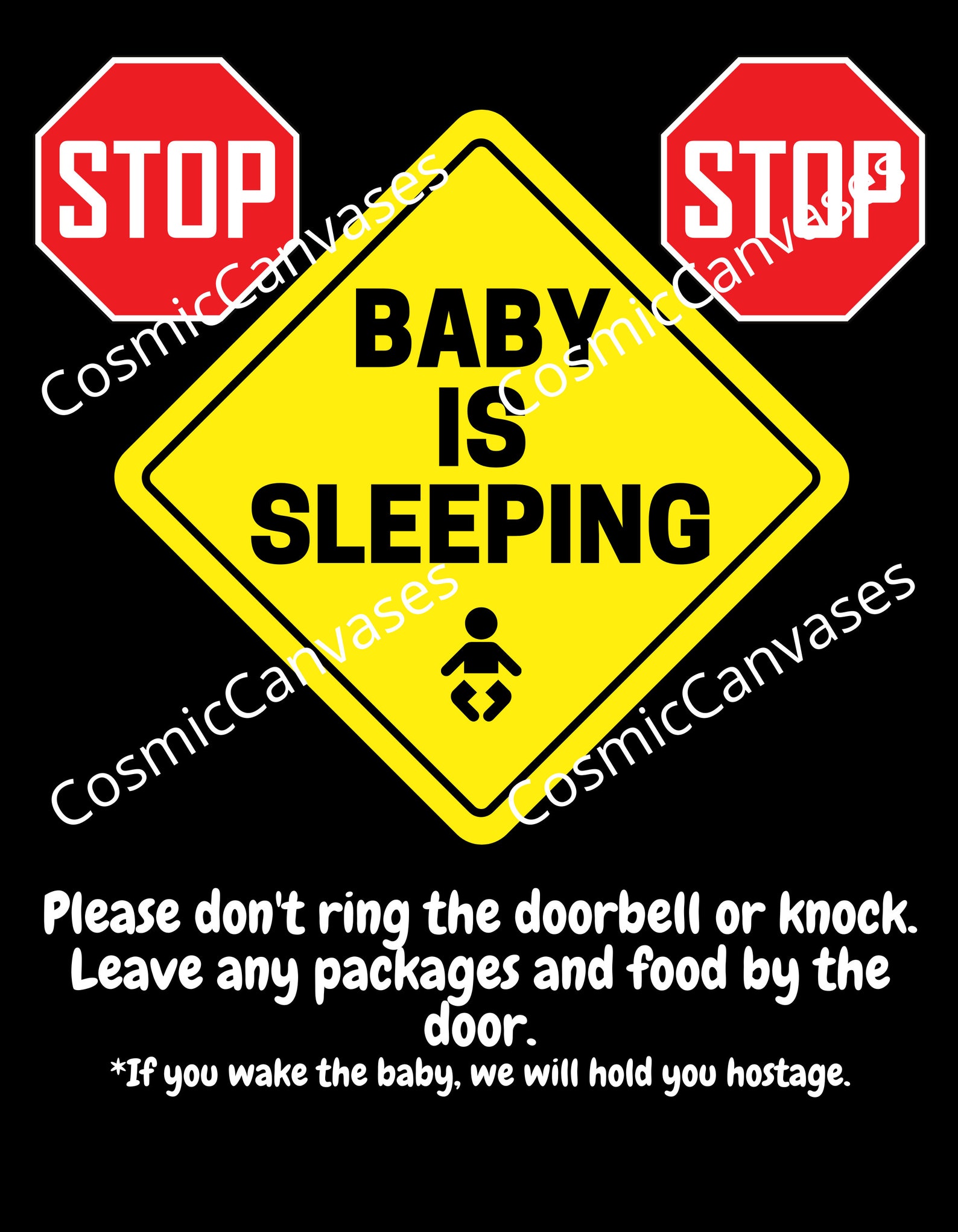 Baby is Sleeping Sign for Your Front Door so Visitors Will Be Quiet and ...