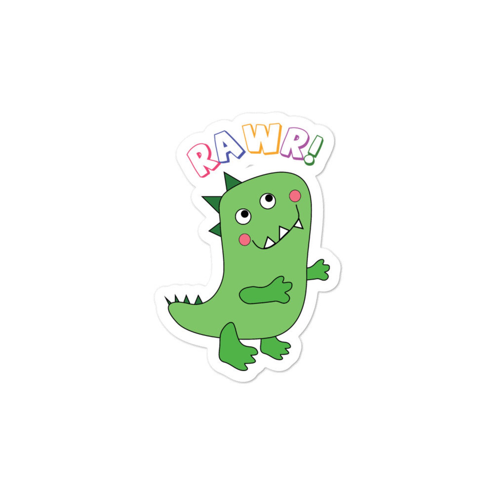 RAWR! Dinosaur Cartoon Sticker for Kid Gift, Back to School, Tumbler ...